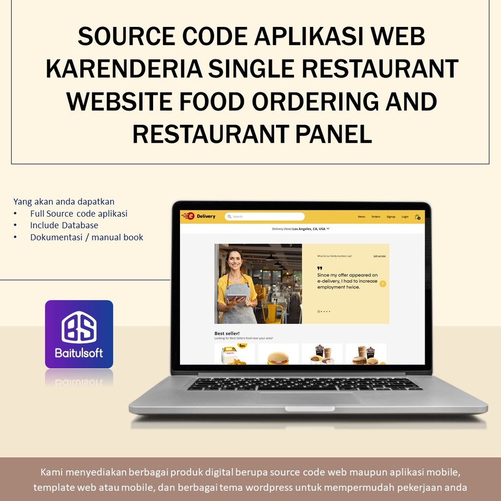 Jual SOURCE CODE APLIKASI WEB KARENDERIA SINGLE RESTAURANT WEBSITE FOOD ...