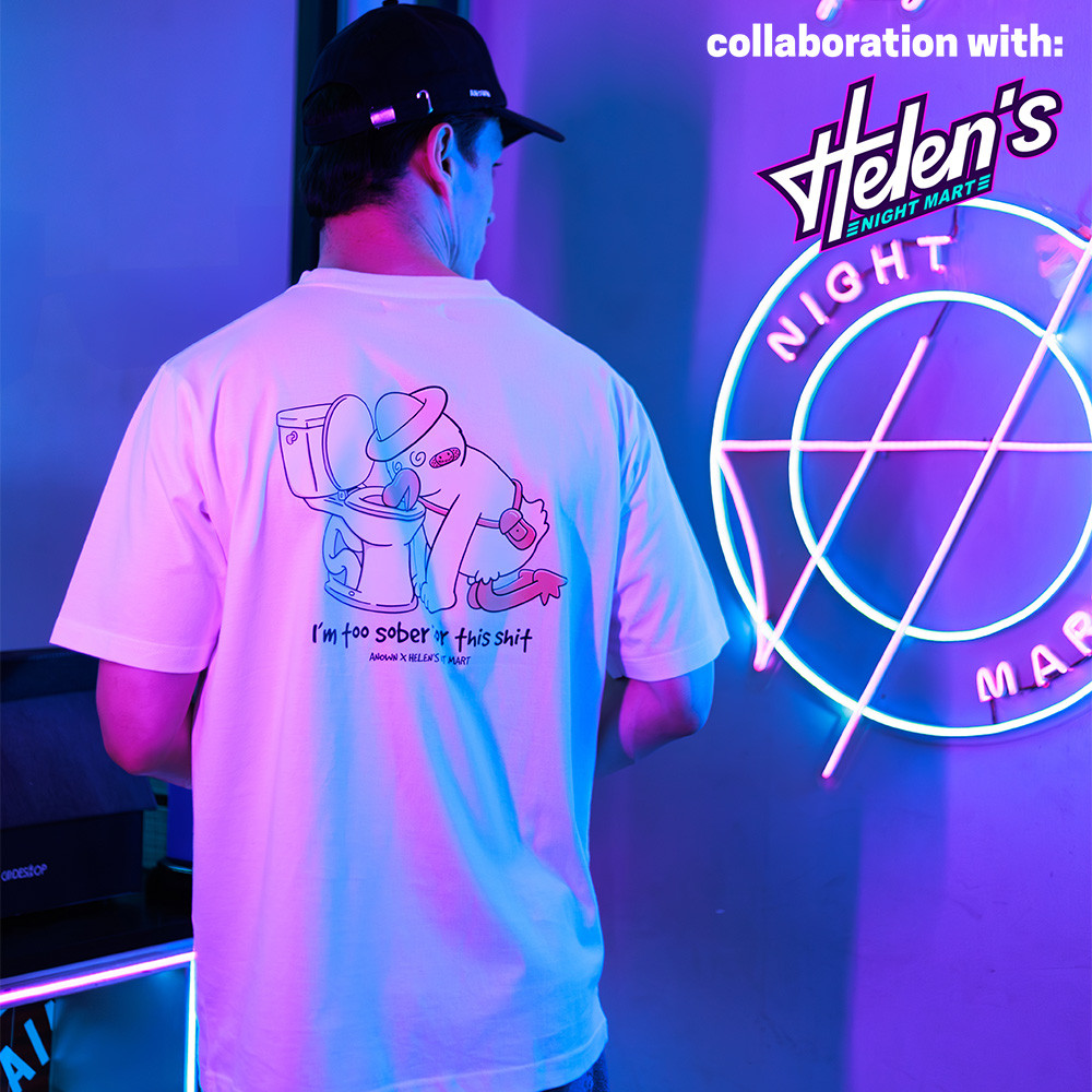 Jual ANOWN X HELENS NIGHT MART TOO SOBER T-SHIRT // BROKEN WHITE ...