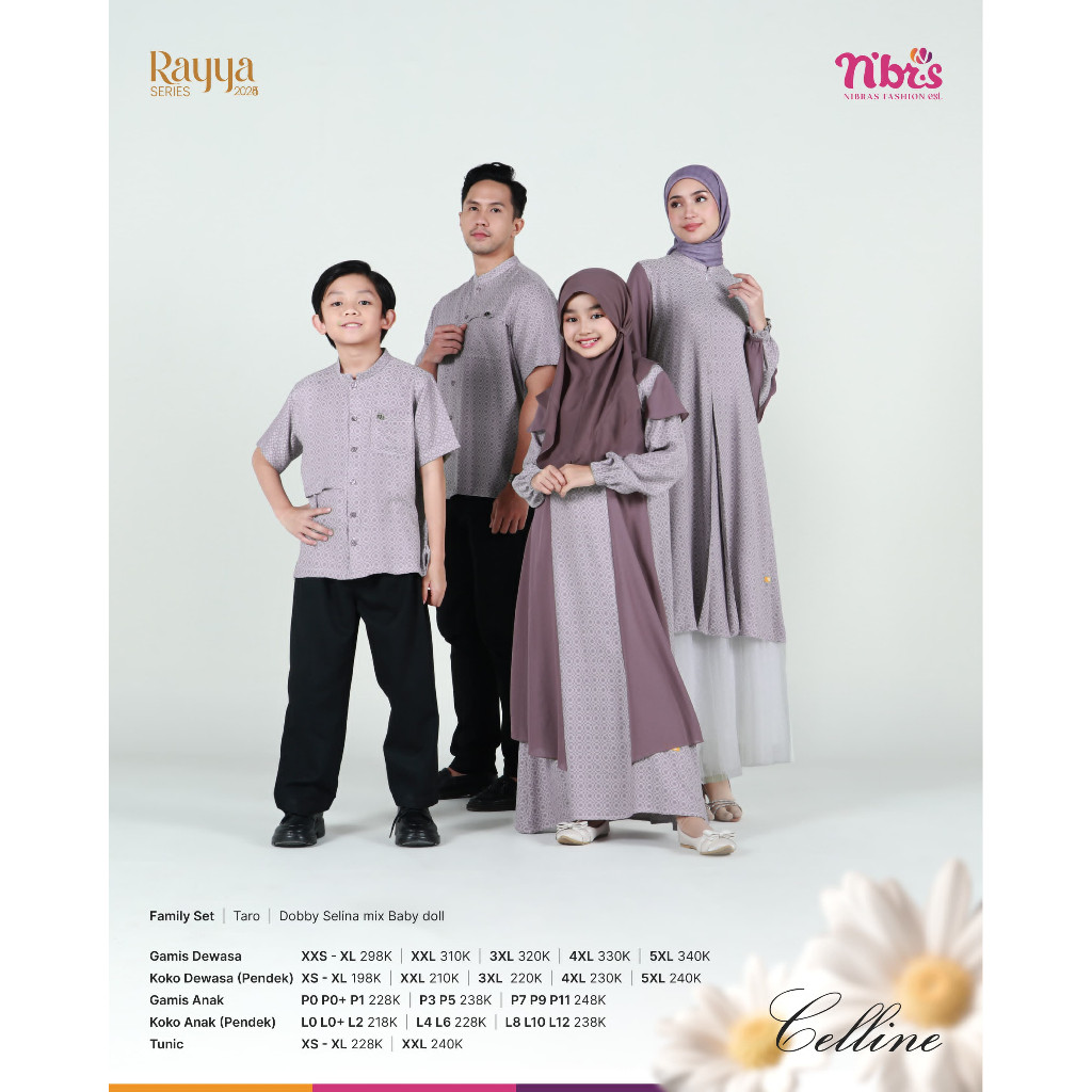 Jual Sarimbit Nibras - Celline Taro / Raya Series Baju Couple Keluarga | Sarimbit Nibras Celline ...