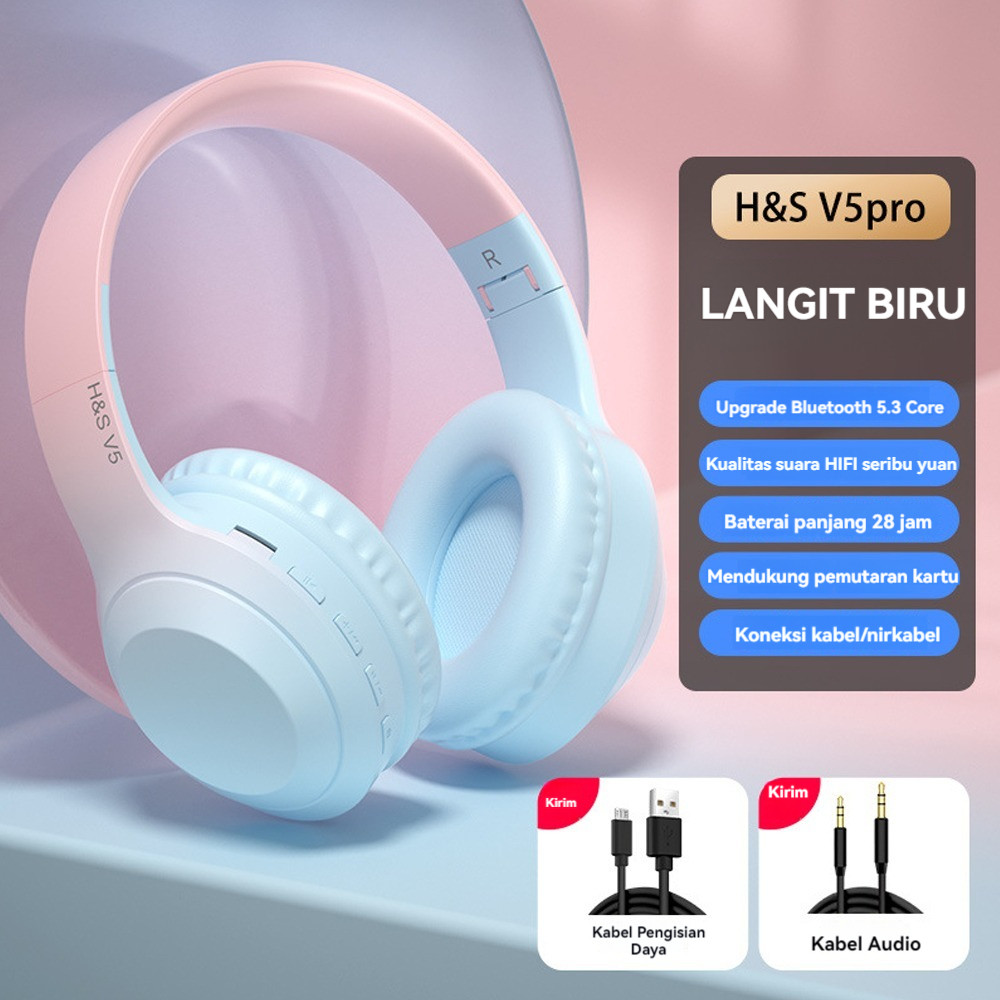 Jual Headset Bluetooth 5.3 Telah Mengubah Warna Tanpa Kabel Headphone ...