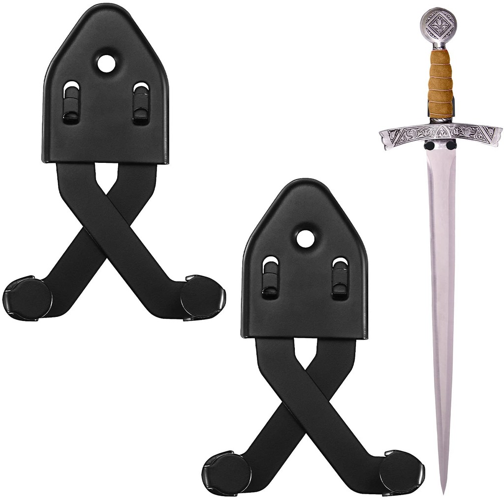 Jual Metal Single Sword Wall Mounts Vertical Wall Sword Display Hook ...