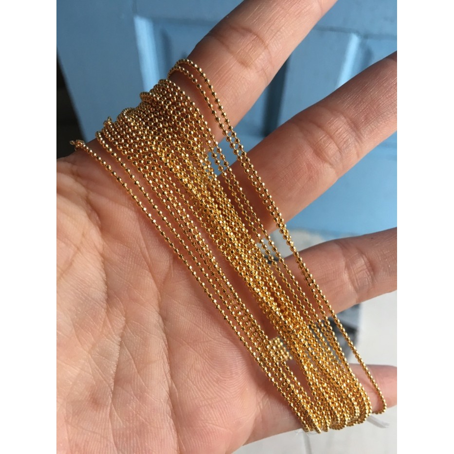 Jual 45cm rantai biji lada nail art silver gold 0,8mm 1mm | Shopee ...