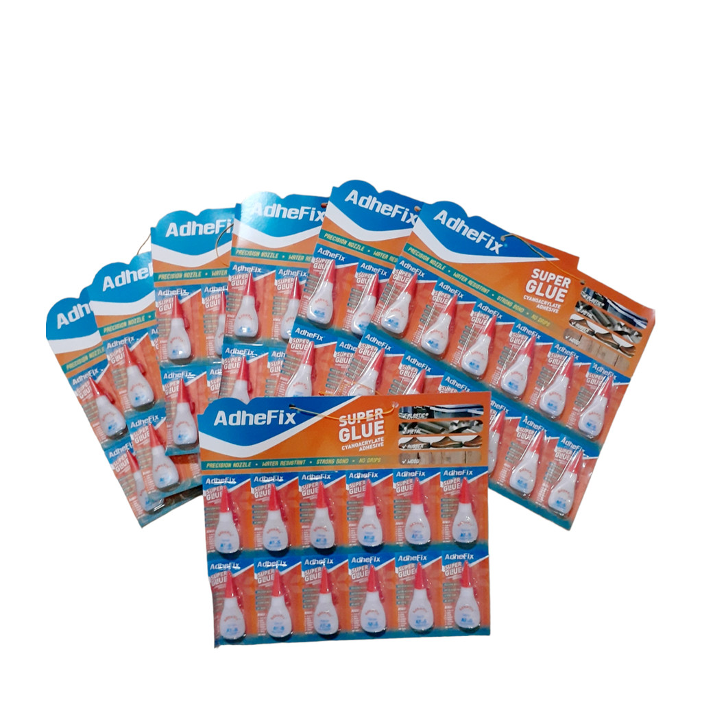 Jual [RH] lem super glue adhefix lembaran isi 12 pcs lem serbaguna lem ...