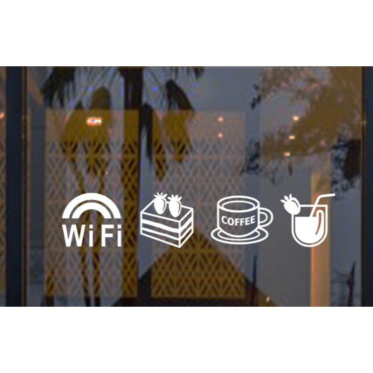 Jual Sticker Kaca Cafe Kafe Resto Wifi Kopi Kue Minuman Cutting Stiker ...