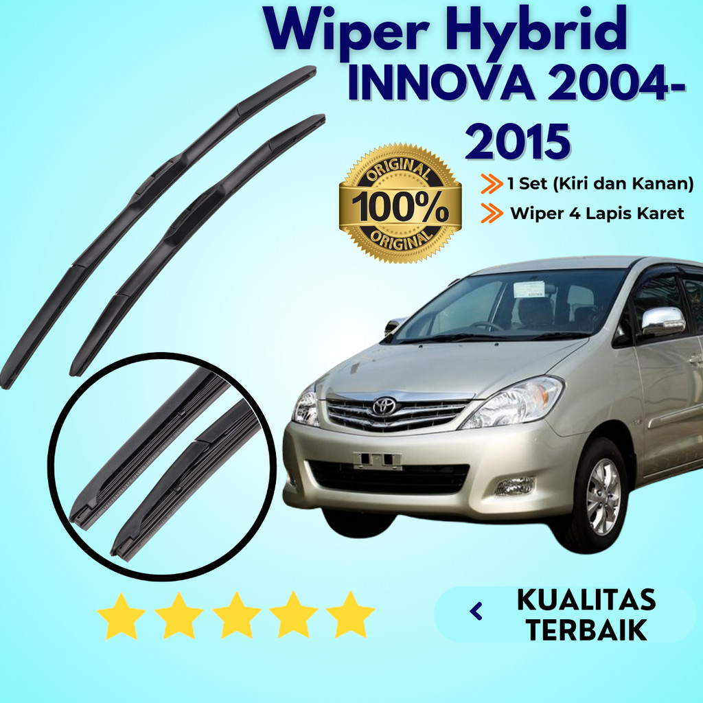 Jual Wiper Hybrid Mobil Toyota Kijang Innova Lama 2004 - 2015 1 Set ...