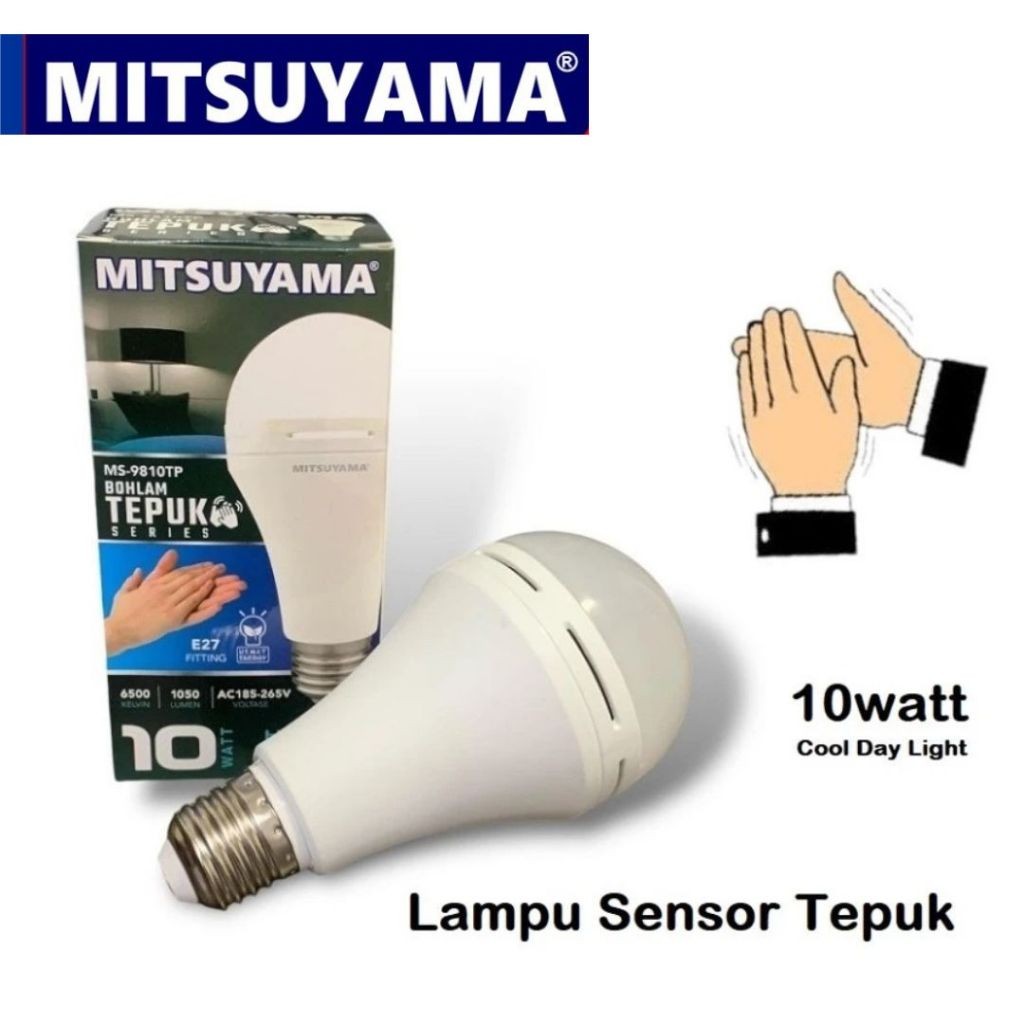 Jual MITSUYAMA Bohlam LED Sensor Tepuk Tangan 10 Watt Lampu Tepuk Series OVERPAST | Shopee Indonesia