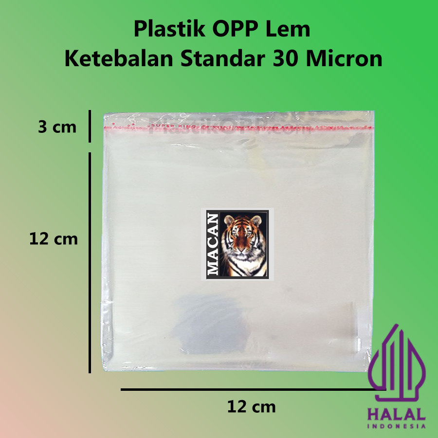 Jual Plastik OPP 12x12 cm Lem Roti Kue Baju Undangan 30 Mic Tebal ...
