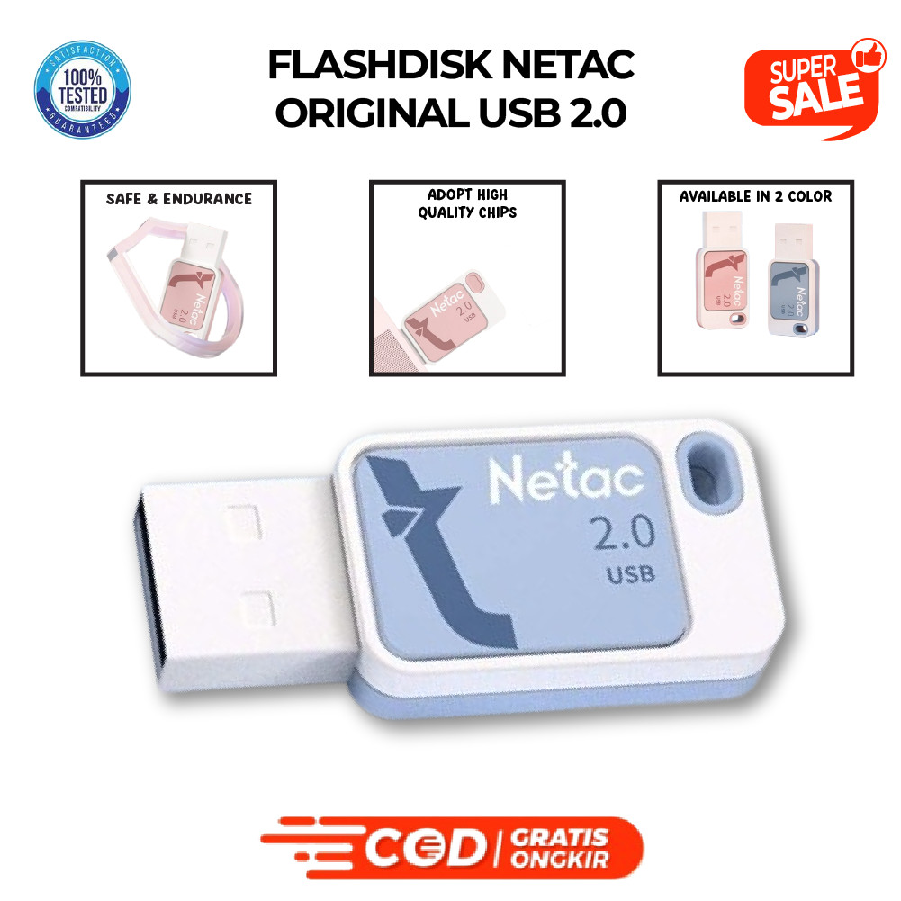 Jual Flashdisk Netac UA31 USB 2.0 16GB Isi Windows 8/10/11 | Support PC ...