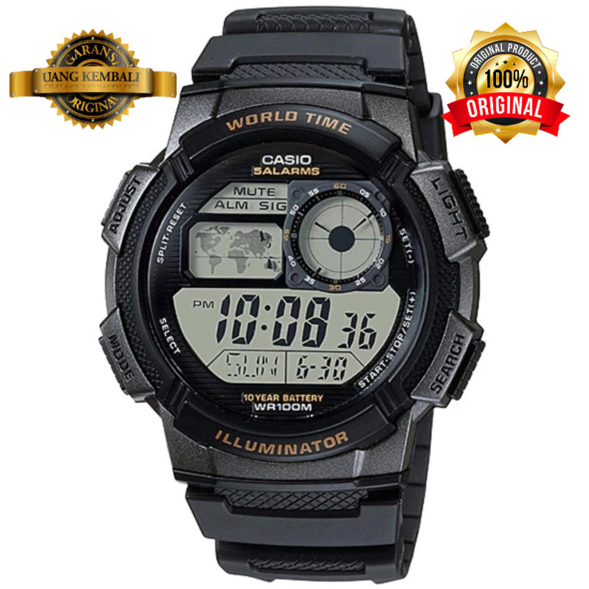 Jual Original Jam Tangan Pria Digital Karet Casio Original Biru AE-1000W W-219H LWS 1200H W ...