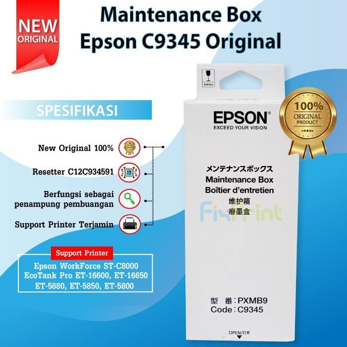 Jual Epson C9345 Maintenance Box Printer Epson EcoTank L15150 L15160 M15140 - ORIGINAL | Shopee ...