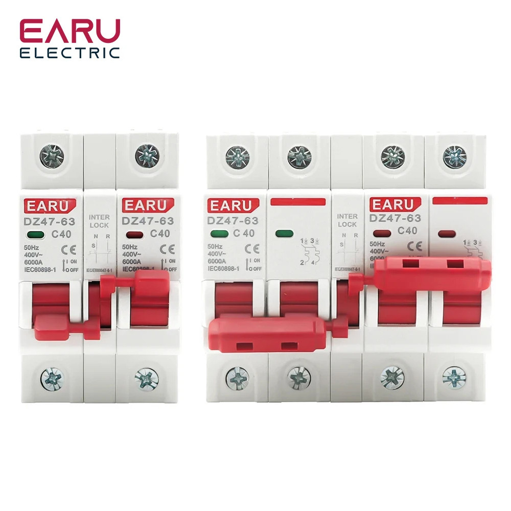 Jual 1P+1P 2P+2P MTS AC Dual Power Manual Transfer Interlock Circuit Breaker Din Rail Isolating ...