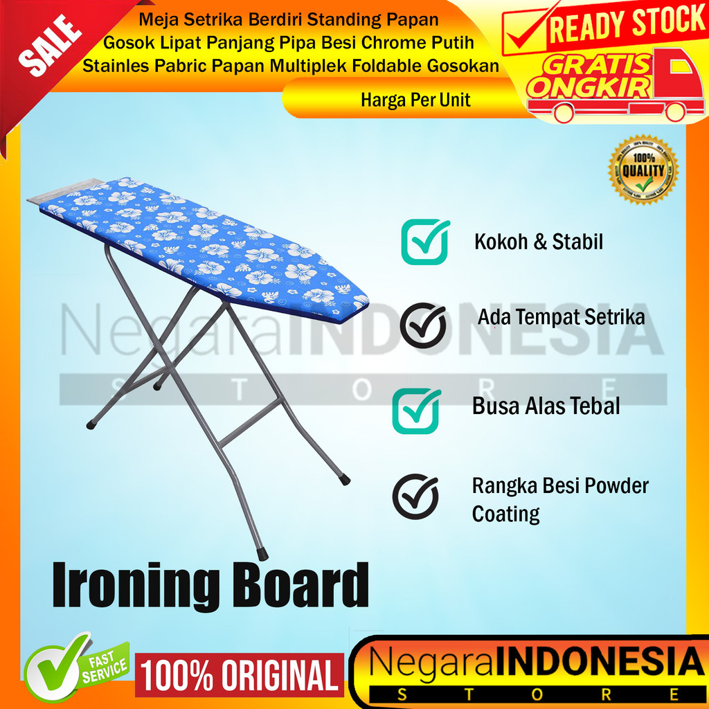Jual Meja Setrika Berdiri Standing Papan Gosok Lipat Panjang Pipa Besi ...