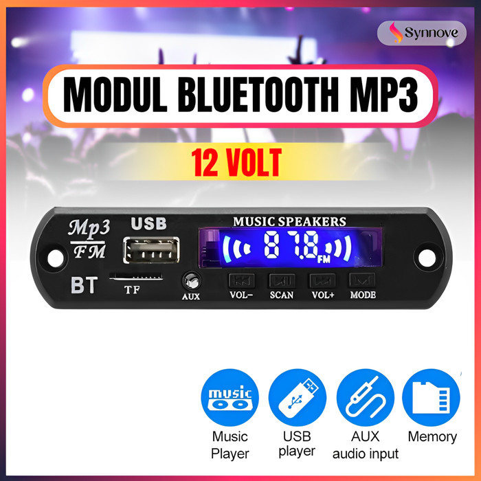 Jual Modul MP3 Bluetooth 12V Original VTF-108BT Kit Mp3 12 Volt Usb AUX ...