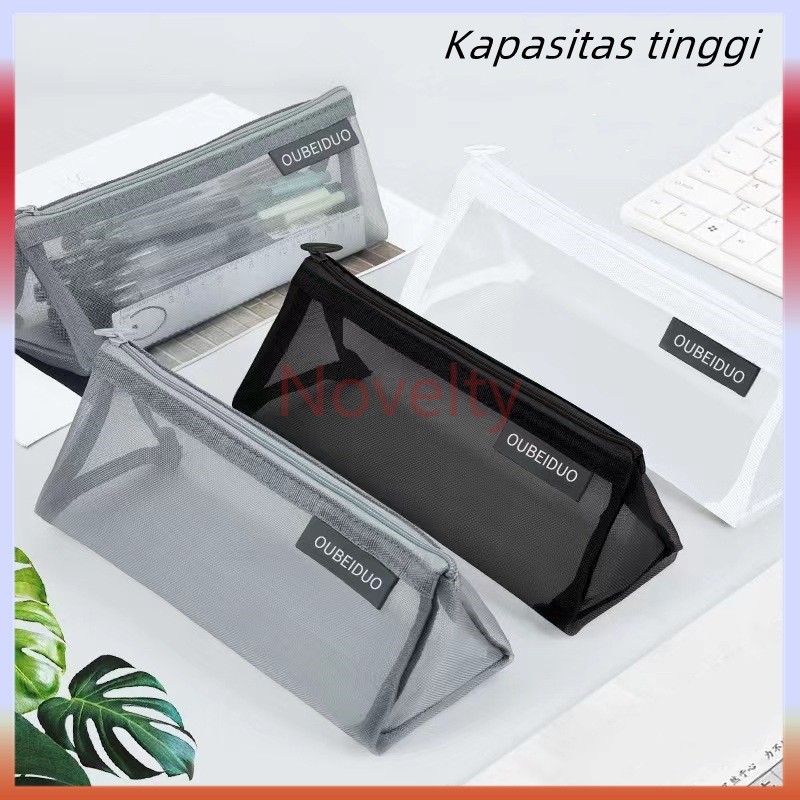 Jual Novelty mesh pencil case/Tempat pensil jala berkapasitas besar ...