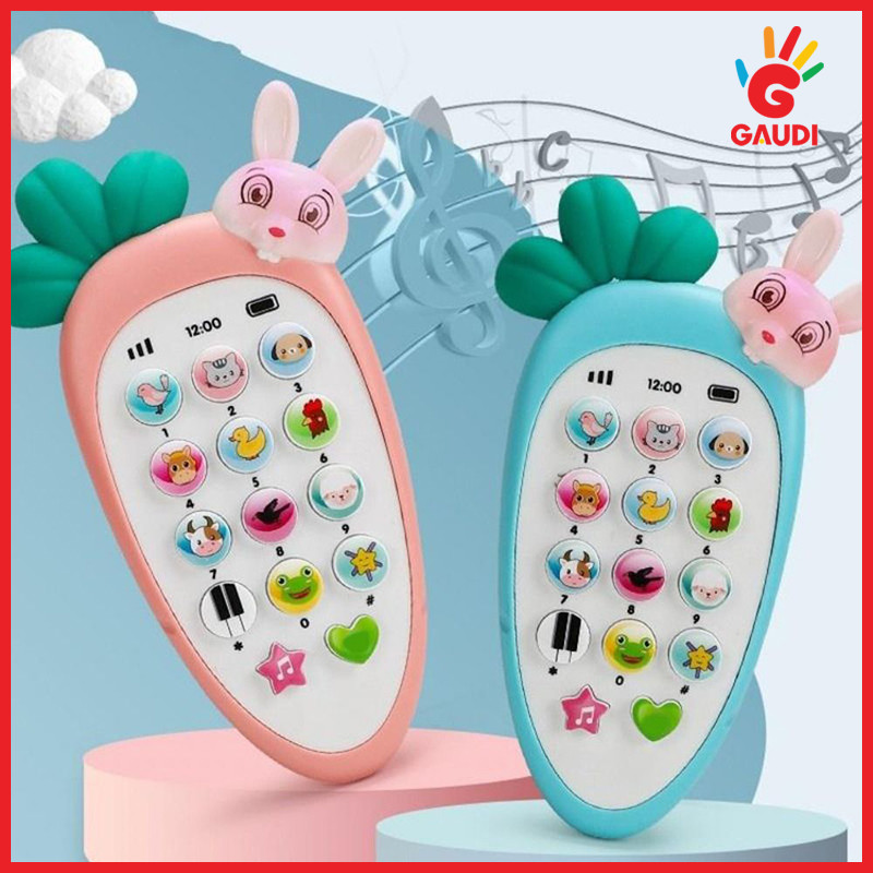 Jual Gaudi Mainan Edukasi Anak Bayi Handphone Bunyi Telepon Silikon ...