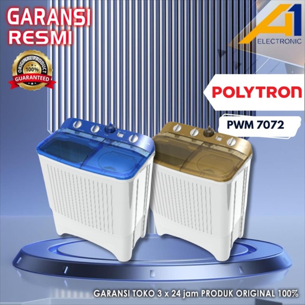 Jual Mesin Cuci Polytron PWM7072 / PWM 7072 7KG 2 Tabung Garansi resmi ...