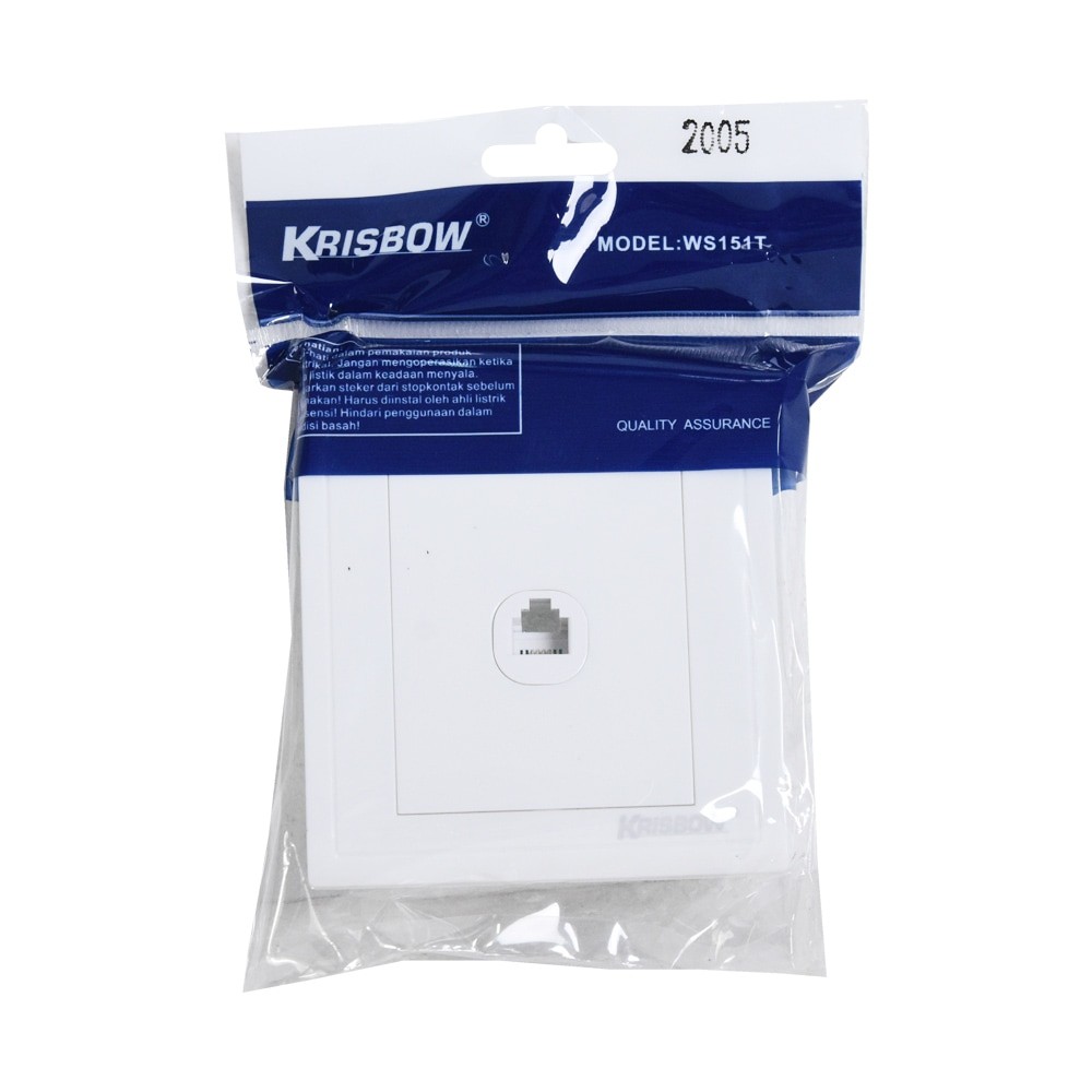 Jual Krisbow Outlet Stop Kontak Telepon Single - Putih Electric Socket ...