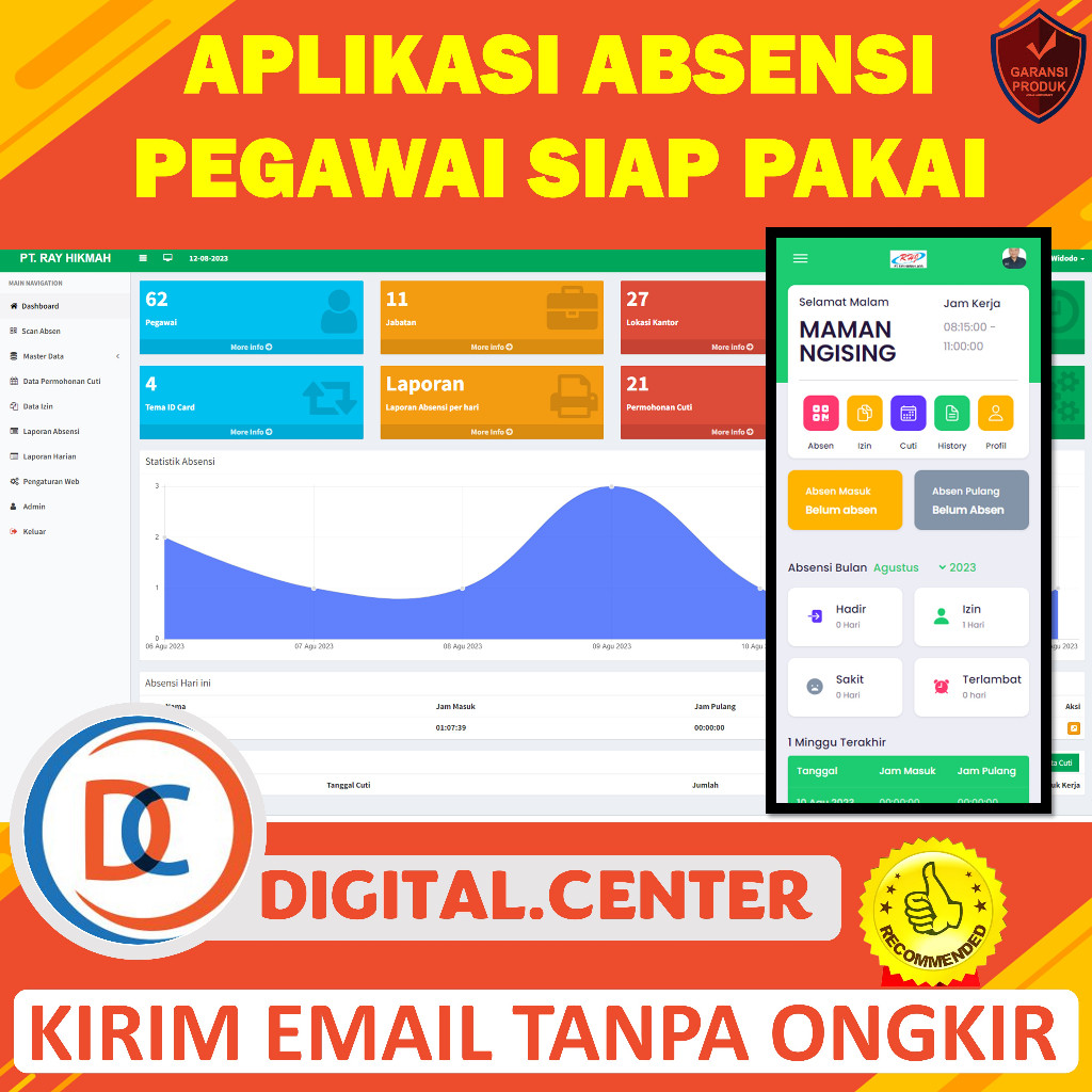 Jual Aplikasi Absensi Pegawai Mengunakan QR Code/Kode V.4 dengan Kordinat Lokasi Lengkap Siap ...