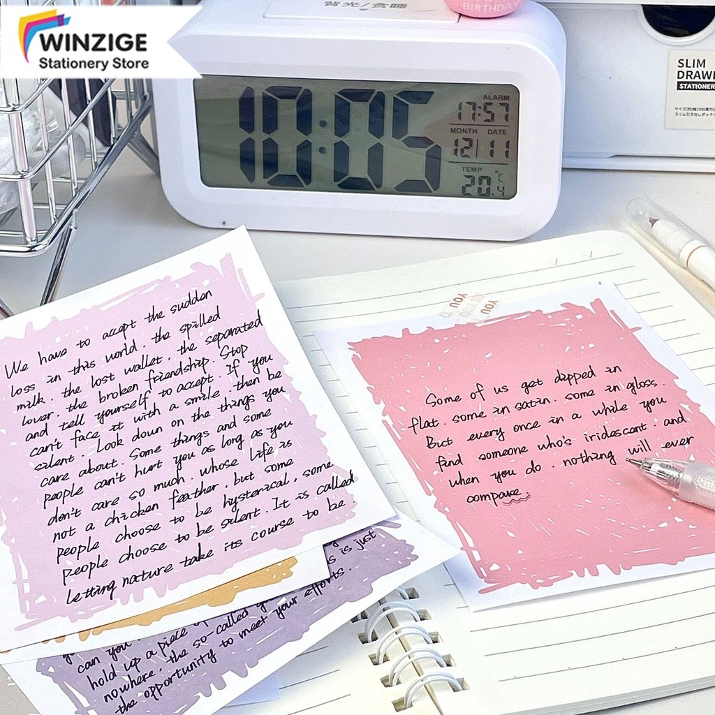 Jual Winzige 50 lembar sticky notes memo pad lucu pastel kertas memo ...