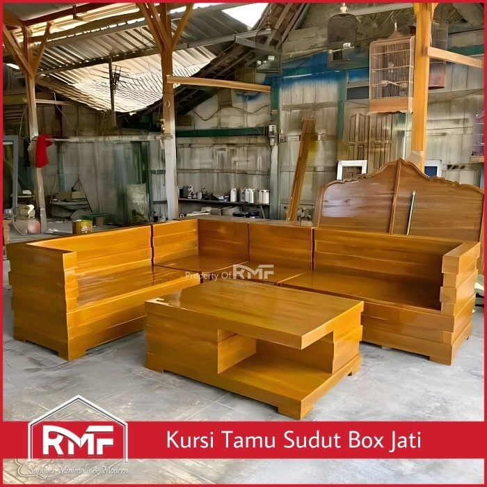 Jual kursi tamu sudut box minimalis kayu jati kursi sudut terbaru ...