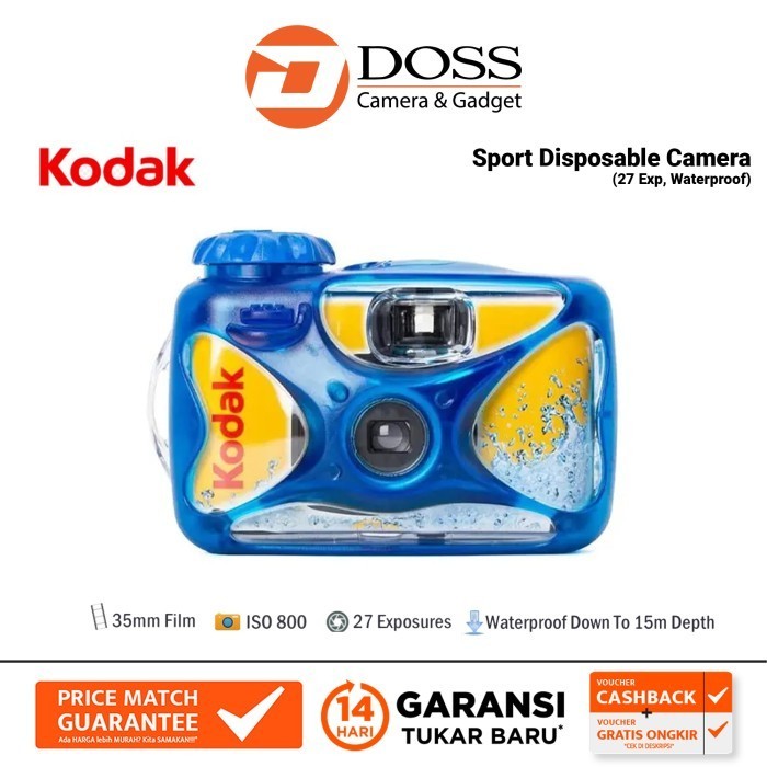 Jual Kodak Sport Disposable Camera 27 Exp Waterproof Kamera Kodak ...