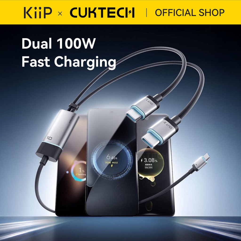 Jual KiiP x Cuktech 10 C2C515 Kabel Data 2in1 100W PD3.0 PP3 QC4 Fast Charging | Shopee Indonesia