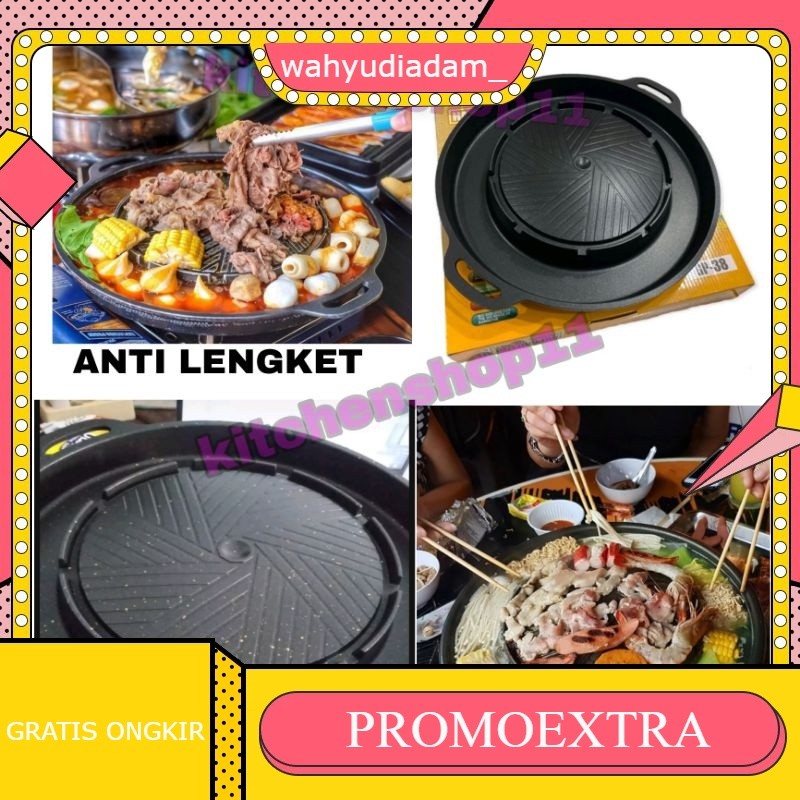Jual PROMO panggangan bbq grill plate FREE KOMPOR / bulgogi pan 2 in 1 ...