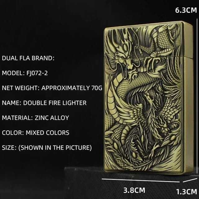 Jual COD - korek api naga double las logam anti angin MN-072 creative ...