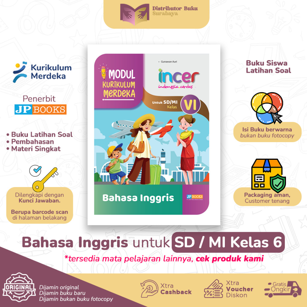 Jual Buku Latihan Soal Siswa + Pembahasan Materi (Plus Kunci Jawaban) Incer Bahasa Inggris Sd ...