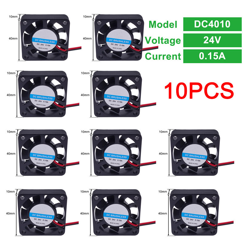 Jual 10PCS DC Brushless Fan with Two Lines 5V 12V 24V Industrial Cooling Fans Sleeve Bearing 40 ...