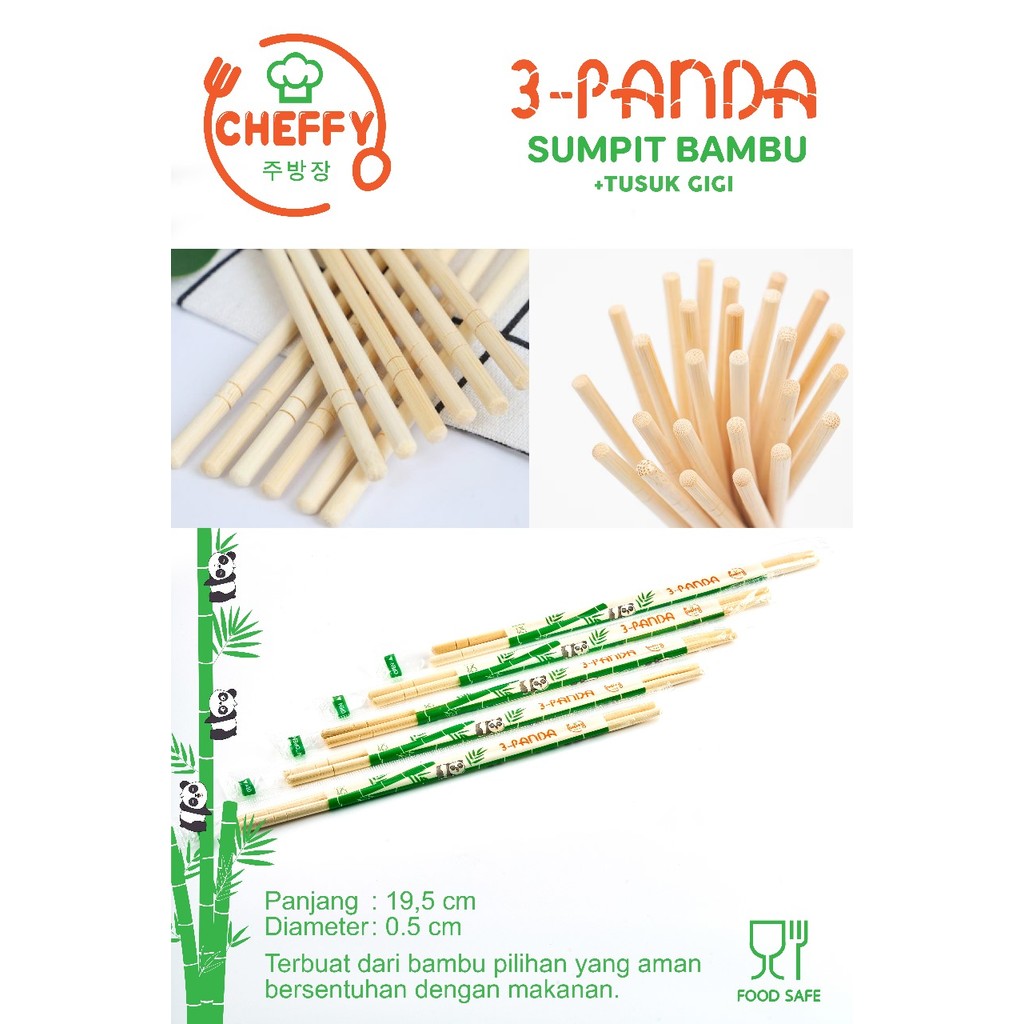 Jual Sumpit Bambu Panda + Tusuk Gigi (50 pasang) - Sumpit Bambu ...