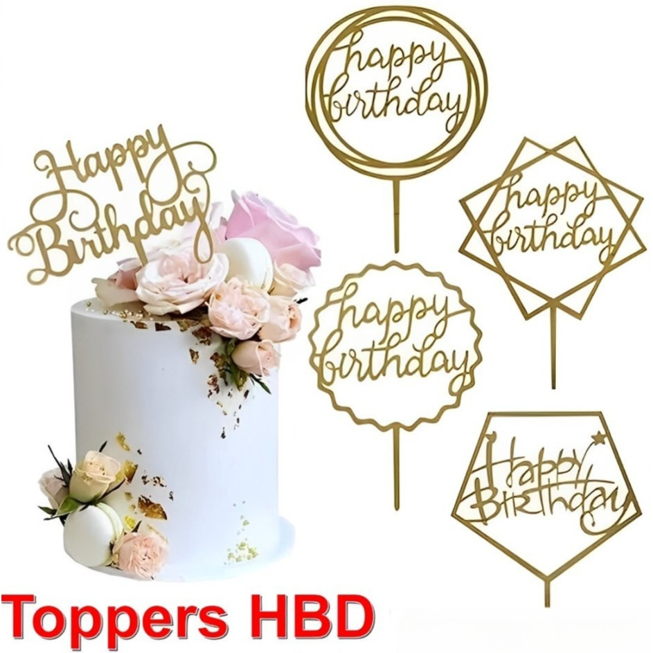 Jual (CEK VARIASI) TOPPER CAKE HAPPY BIRTHDAY BAHAN ARKILIK HIASAN KUE ...