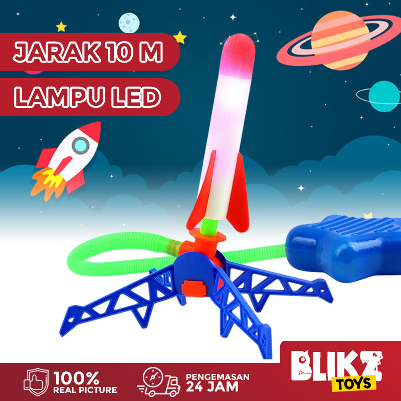 Jual BLIKZ Roket Luncur LED Bisa Nyala Mainan Anak Peluncur Roket Injak ...