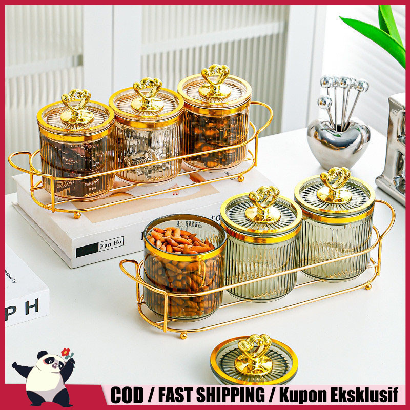 Jual Emas Snack Tray Kue Storage Jar Snack Bowl Tempat Saji Snack ...