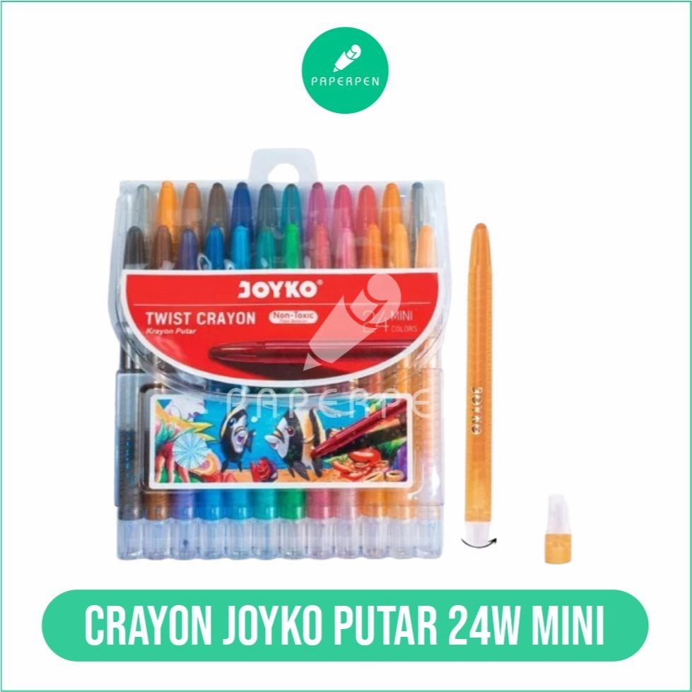 Jual [S_ATK] CRAYON PUTAR MINI JOYKO 24 WARNA | Shopee Indonesia