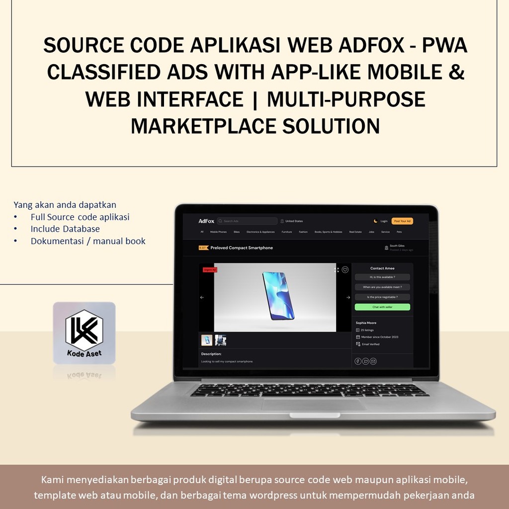 Jual SOURCE CODE APLIKASI WEB ADFOX - PWA CLASSIFIED ADS WITH APP-LIKE MOBILE & WEB INTERFACE ...
