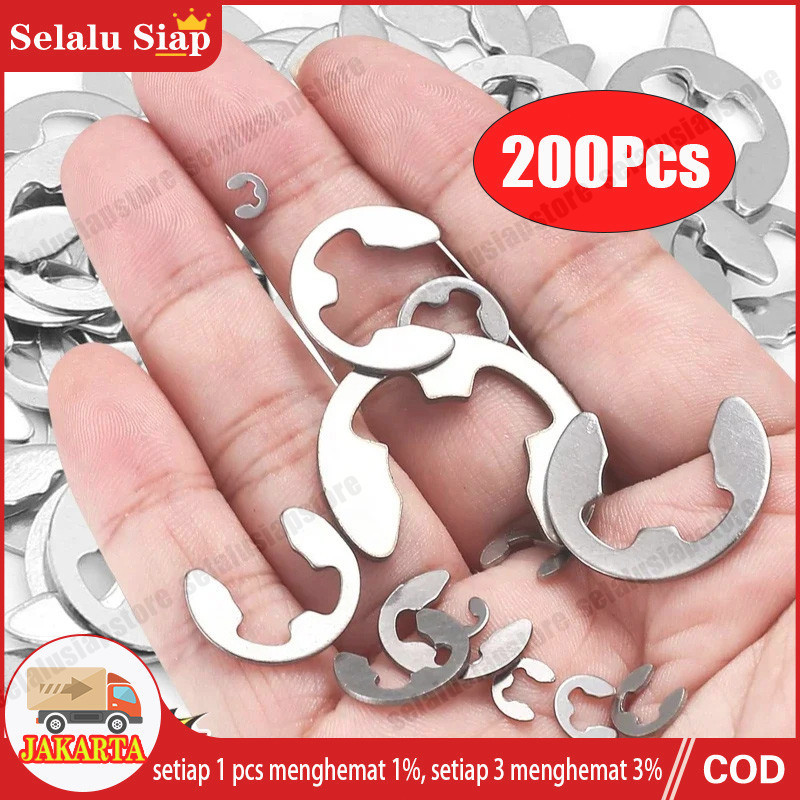 Jual 200Pcs Snapring Type E / Snap Ring Type E / Snapring Stainless Steel / Retaining Snap Ring ...