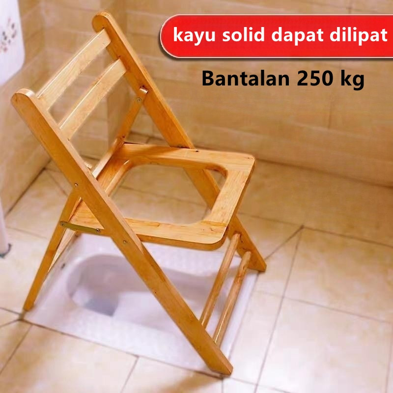 Jual Lipat kayu solid kursi toilet wanita hamil tua toilet bangku ...