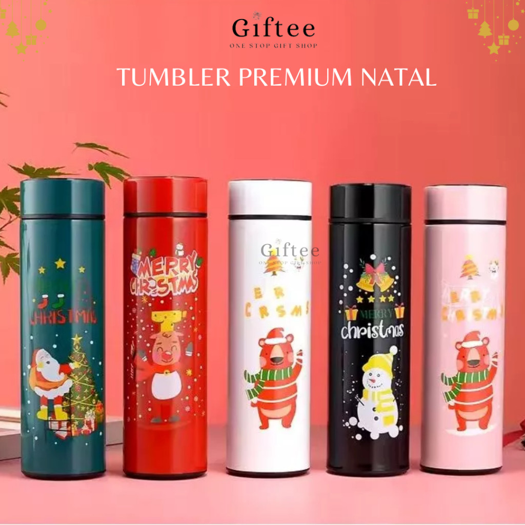 Jual BOTOL MINUM PREMIUM NATAL TUMBLER STAINLESS TERMOS SUHU TAHAN AIR ...