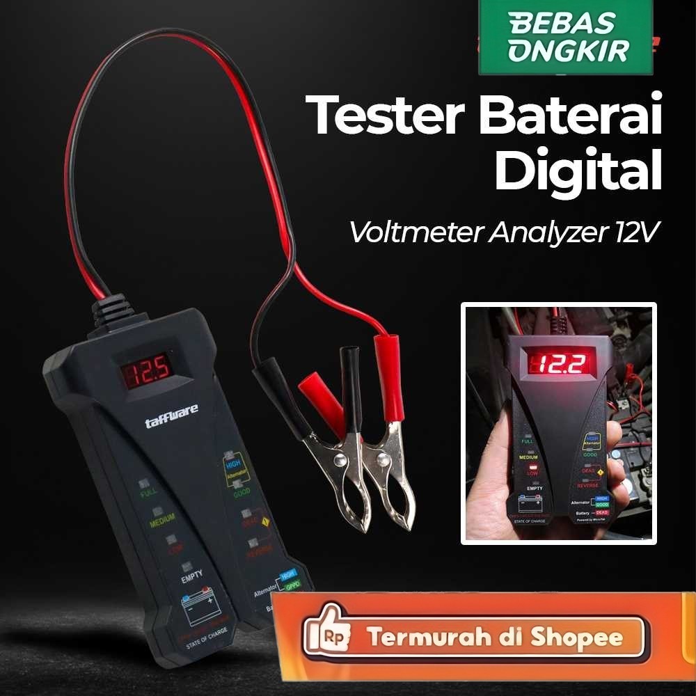 Jual Tester Aki Alat Cek Baterai Digital Voltmeter Analyzer 12V aki ...