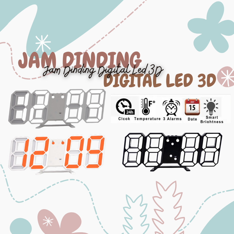 Jual Jam Dinding Digital LED 3D Angka | Shopee Indonesia