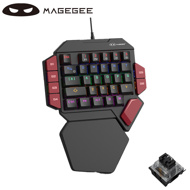 Jual MageGee single-handed game mechanical keyboard,AXE 35 keys left ...