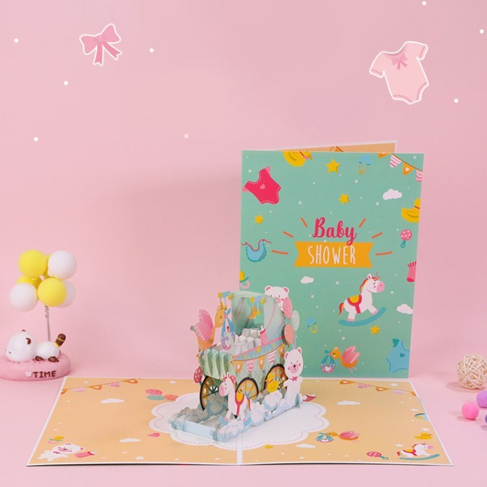 Jual Kartu Pop Up 3D Baby Shower Selamat Bayi Baru Lahir | Shopee Indonesia