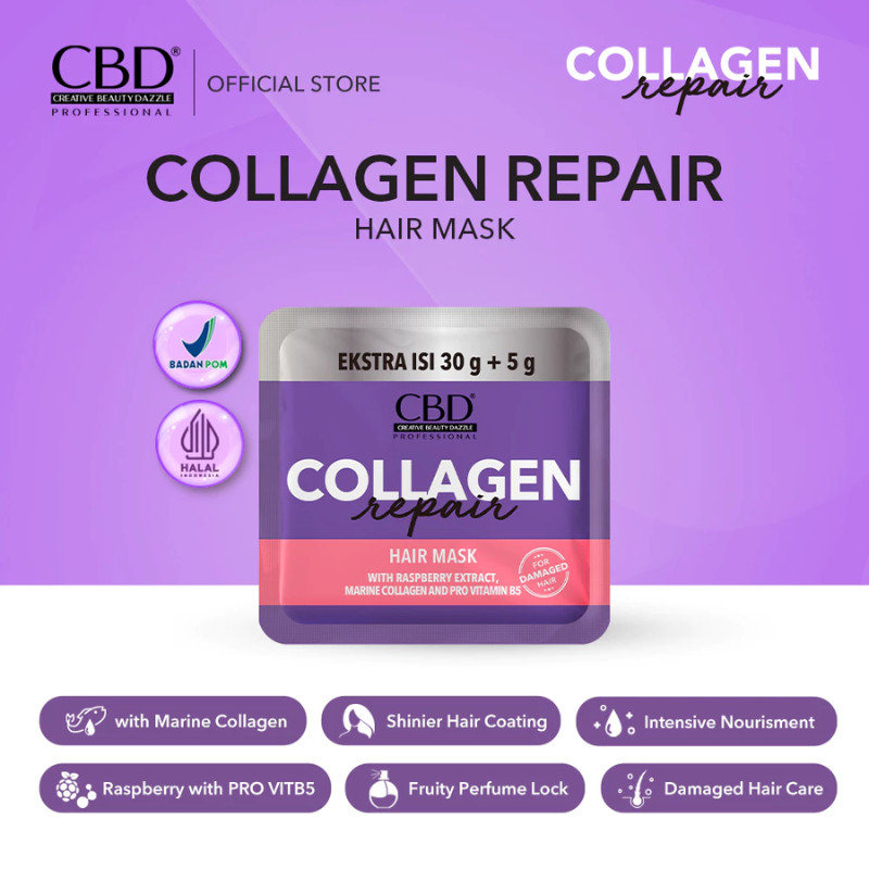 Jual CBD Collagen Repair Hair Mask 35gr - Perawatan Intensif Rambut ...