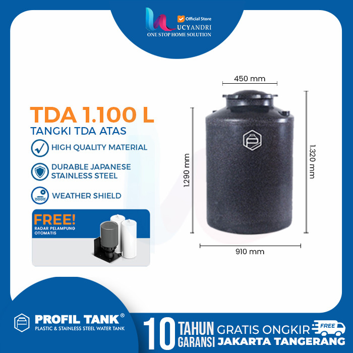 Jual Tangki Air Profil Tank 1100 Liter TDA Tandon Toren Air Original ...