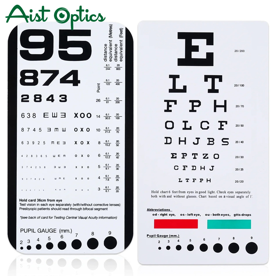 Jual Far Near Vision Standardized Eye Chart Visual Testing Pocket Eye ...