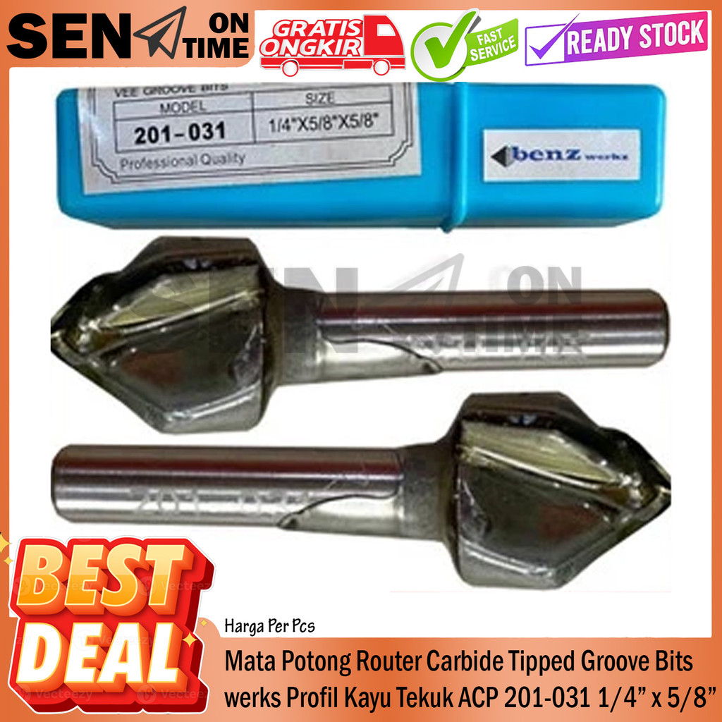 Jual Benz Werkz Mata Potong Router Profil Kayu Acp Hpl 201-031 1/4” X 5 ...