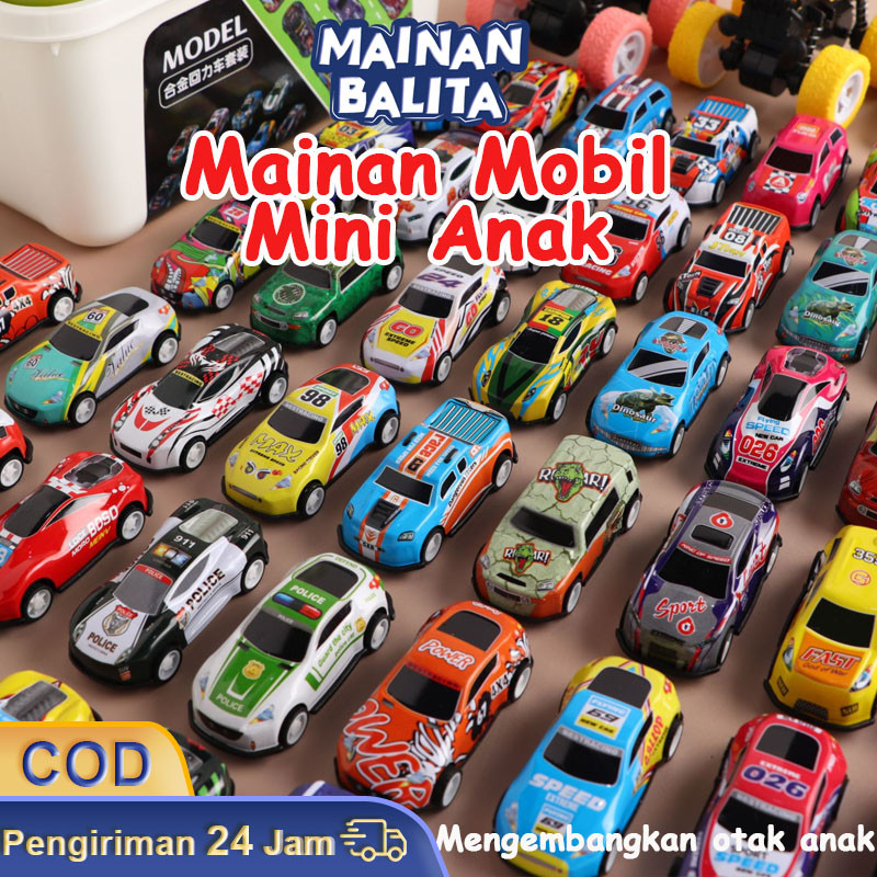 Jual Mobil Mini Mainan Anak Pullback Mix Colorfull Racing Car Besi Mini ...