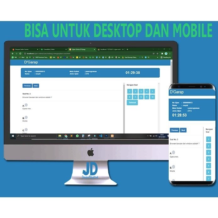 Jual Aplikasi Ujian Online Siap Pakai Berbasis web | Shopee Indonesia