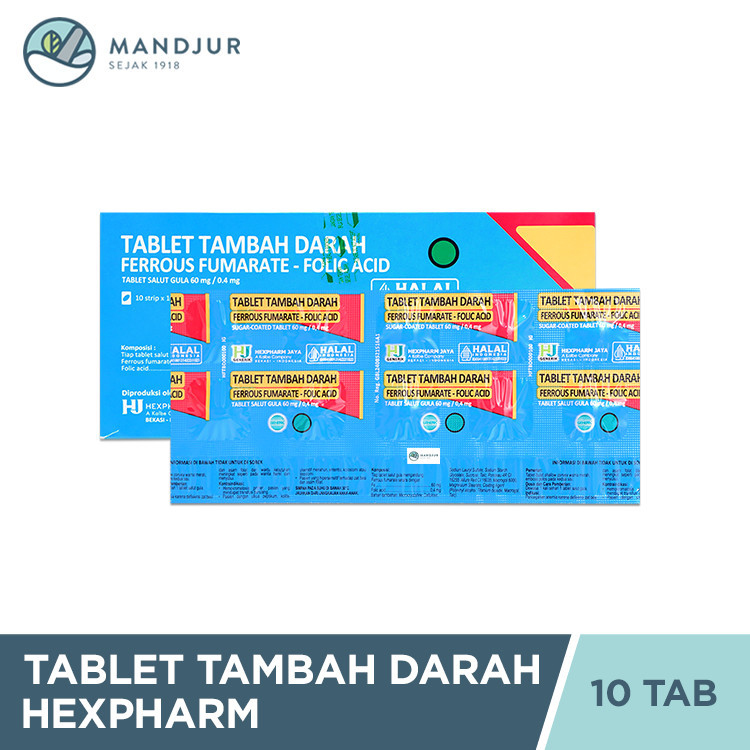 Jual Tablet Tambah Darah Hexpharm 10 Tablet - Suplemen Zat Besi dan ...
